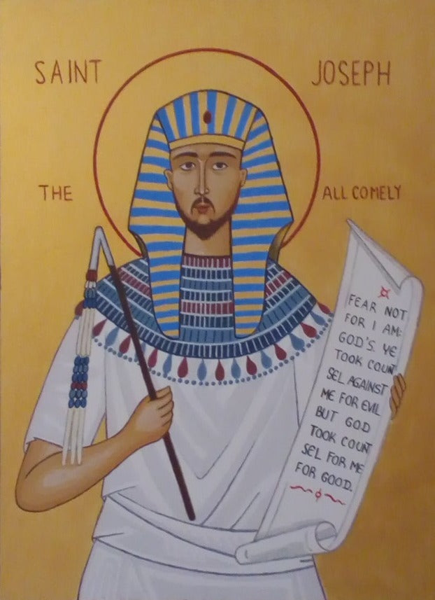 Handpainted Orthodox icon Saint Joseph the All-Comely – HandmadeIconsGreece