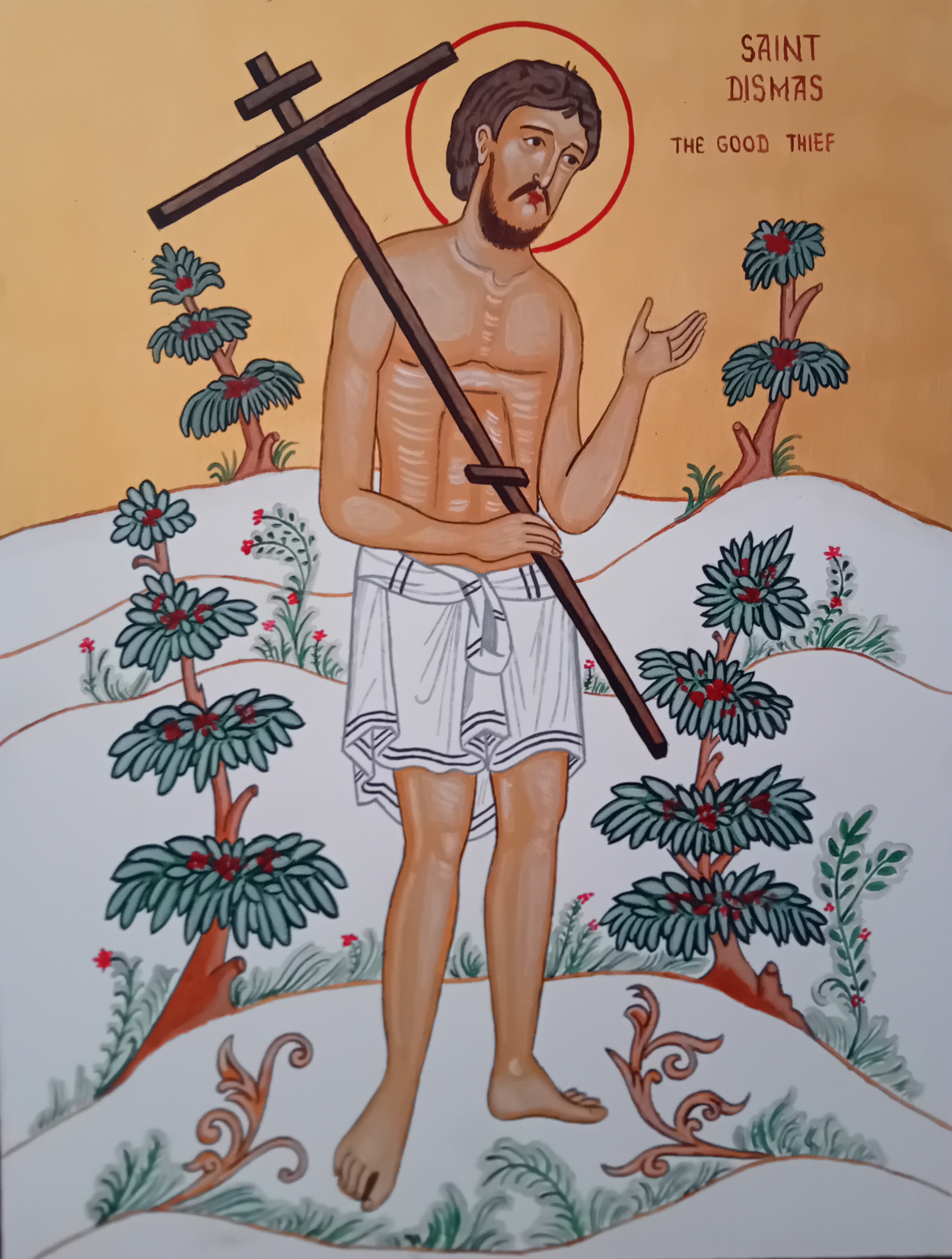 Handpainted Orthodox icon Saint Dismas the Good Thief – HandmadeIconsGreece