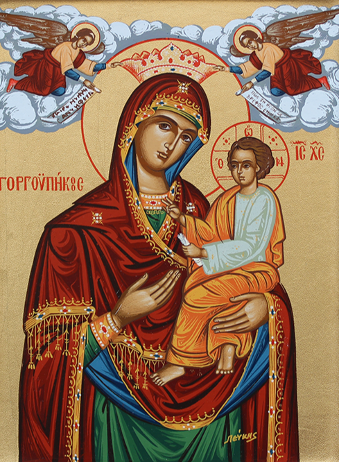Handpainted Orthodox icon Panagia Gorgoepikoos – HandmadeIconsGreece