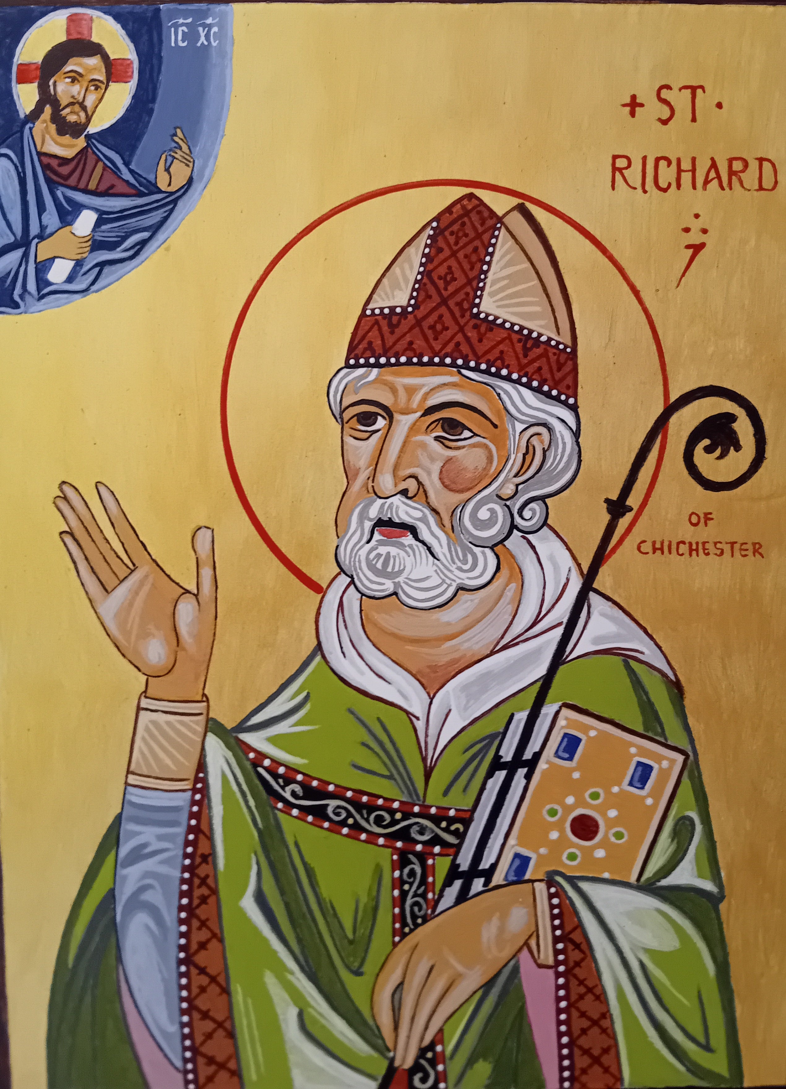 Handpainted Catholic icon Saint Richard Bishop of Chichester ...