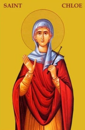 Handpainted Orthodox icon Saint Chloe of Corinth – HandmadeIconsGreece