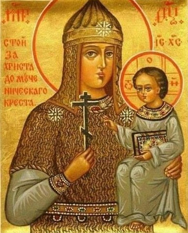 Handpainted Orthodox icon Virgin Mary the Warrior Queen ...