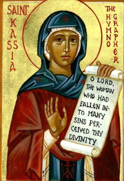 Handpainted Orthodox icon Saint Kassiani the Hymnographer ...