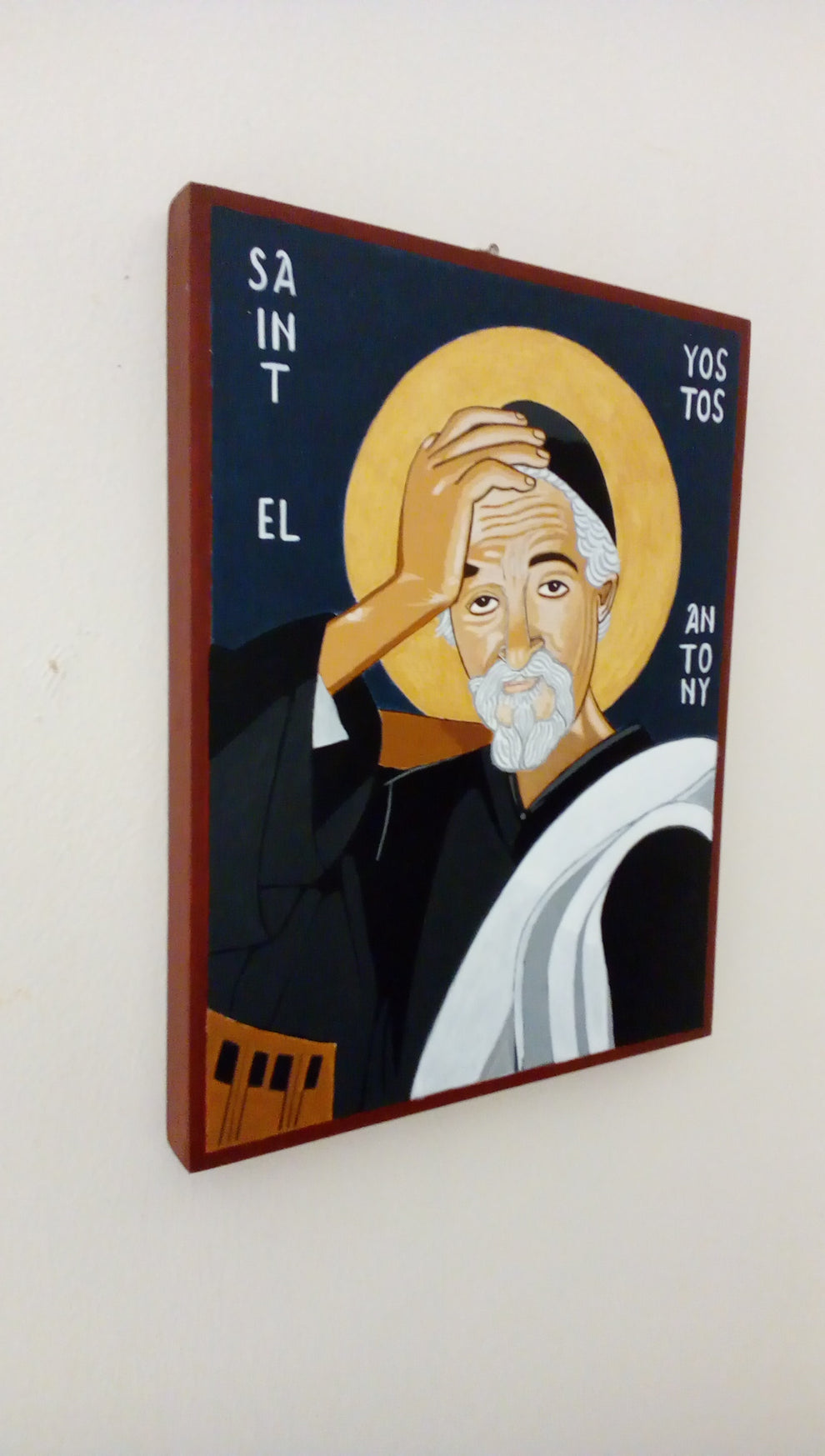 Handpainted Coptic icon Saint Yostos El Antony – HandmadeIconsGreece