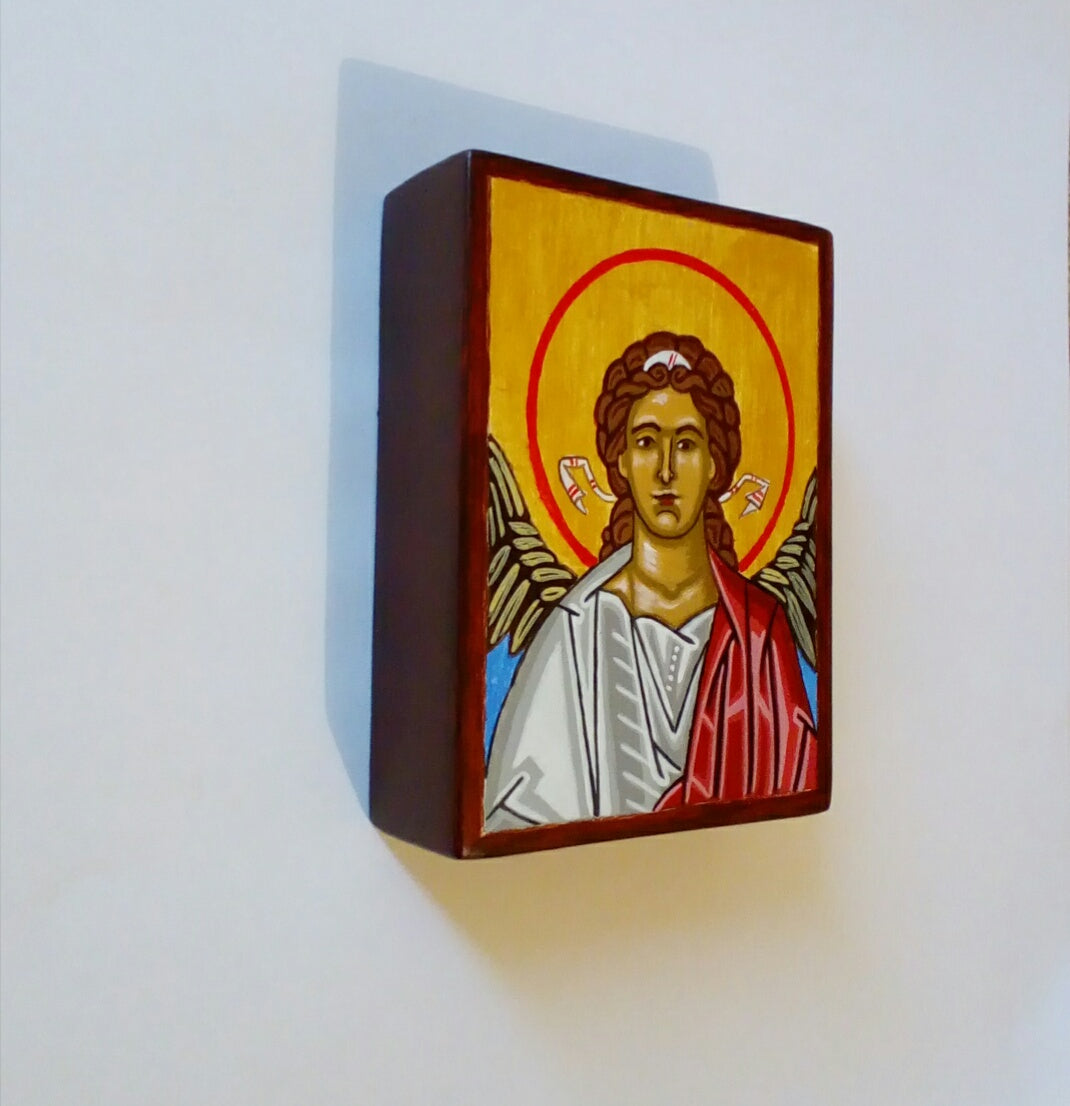 Handpainted Orthodox miniature icon 6x8 cm Guardian Angel ...