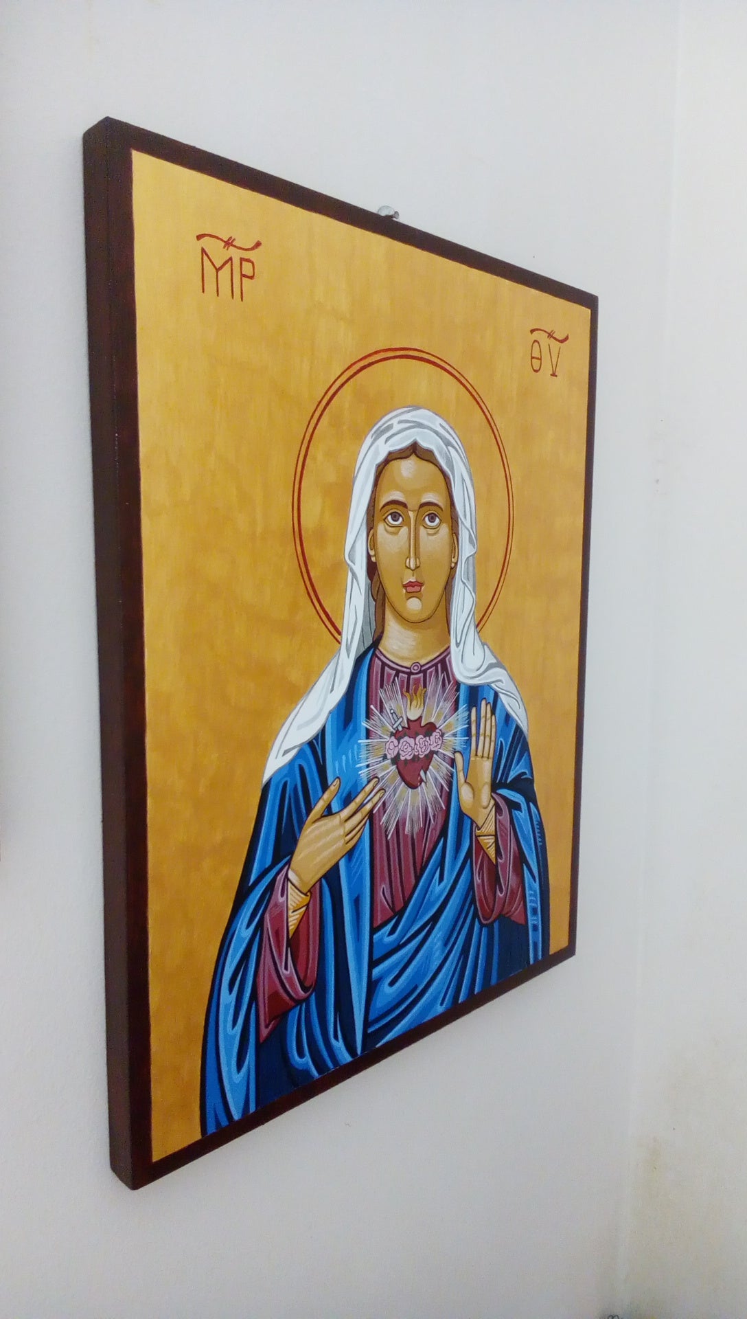 Handpainted Catholic icon Virgin Mary Immaculate Heart ...