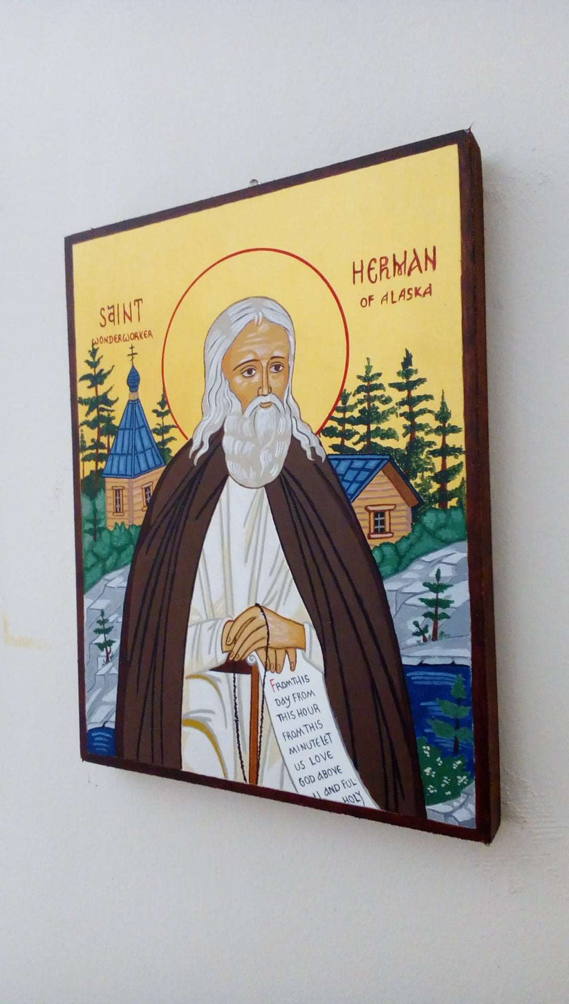 Handpainted Orthodox icon Saint Herman of Alaska – HandmadeIconsGreece