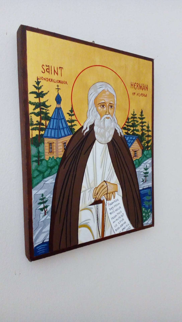 Handpainted Orthodox icon Saint Herman of Alaska – HandmadeIconsGreece