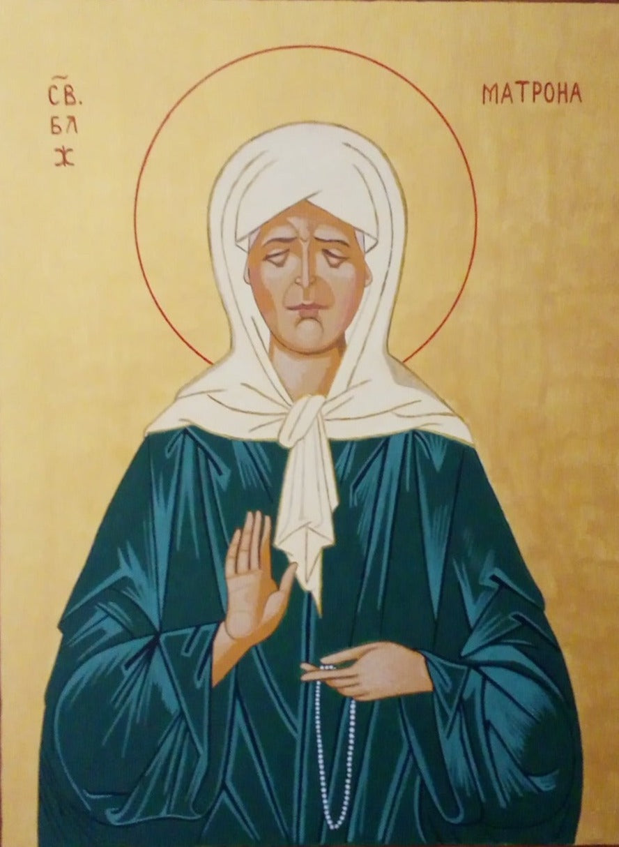 Handpainted Russian icon Saint Matrona of Moscow – HandmadeIconsGreece