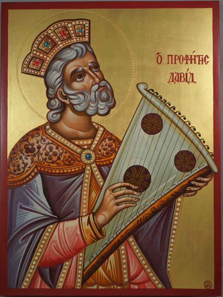 Handpainted Orthodox icon Prophet and King David – HandmadeIconsGreece