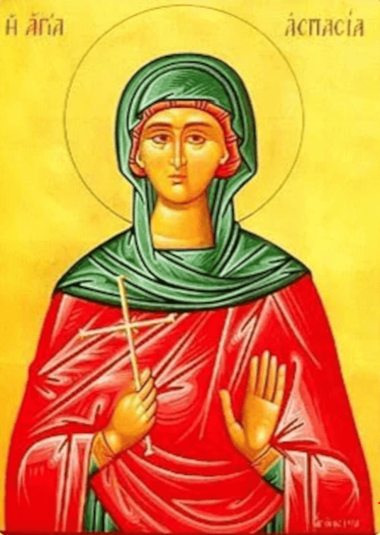 Handpainted Orthodox icon Saint Aspasia the Virgin Martyr ...