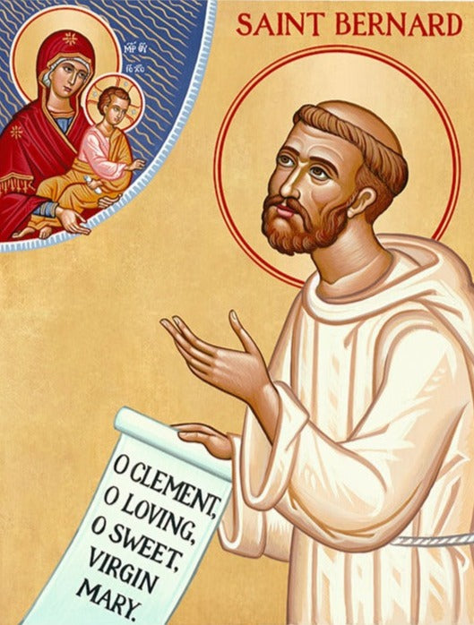 Handpainted Catholic icon Saint Bernard of Clairvaux – HandmadeIconsGreece