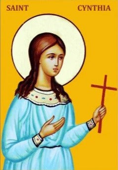 Handpainted Catholic icon Saint Cynthia – HandmadeIconsGreece