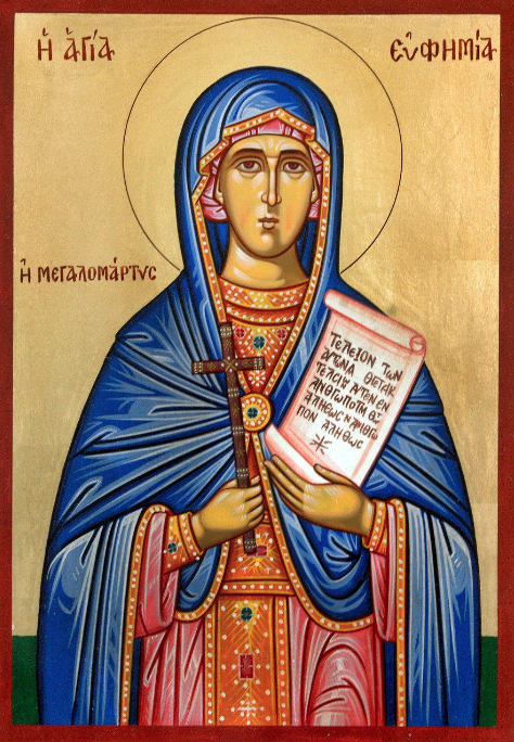 Handpainted Orthodox icon Saint Euphemia the Martyr – HandmadeIconsGreece