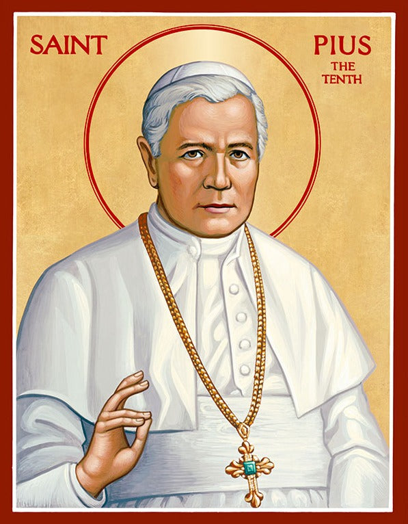 Handpainted Catholic icon Saint Pius the Tenth, Pope of Rome ...