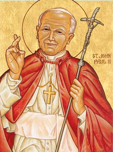 Handpainted Catholic icon Saint Pope John Paul II, Bishop of Rome ...