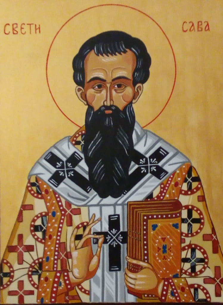 Handpainted Orthodox icon Saint Sava of Serbia – HandmadeIconsGreece