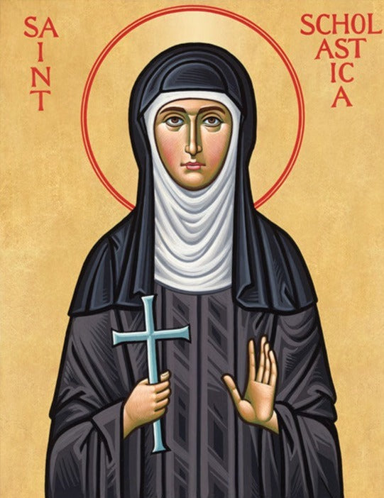 Handpainted Catholic icon Saint Scholastica – HandmadeIconsGreece