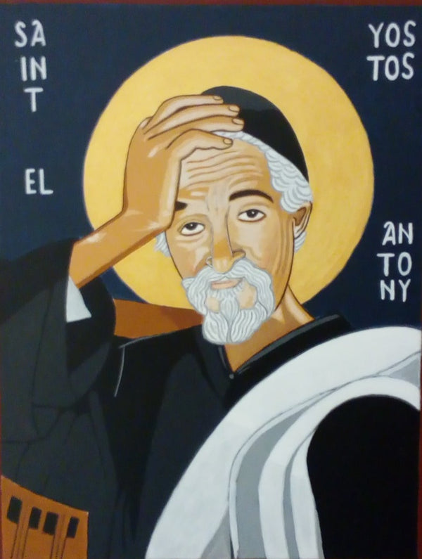 Handpainted Coptic icon Saint Yostos El Antony – HandmadeIconsGreece
